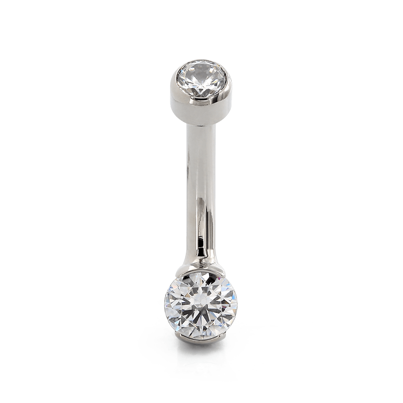 Mini Partial Bezel Navel Curve - White CZ – IRIS Studios